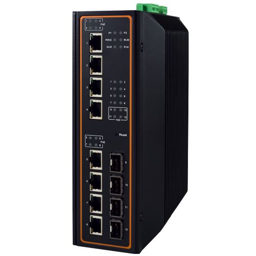 EHG7512 - 12 Port Gigabit PoE Switch, Traffic Control Certified - 8 ...